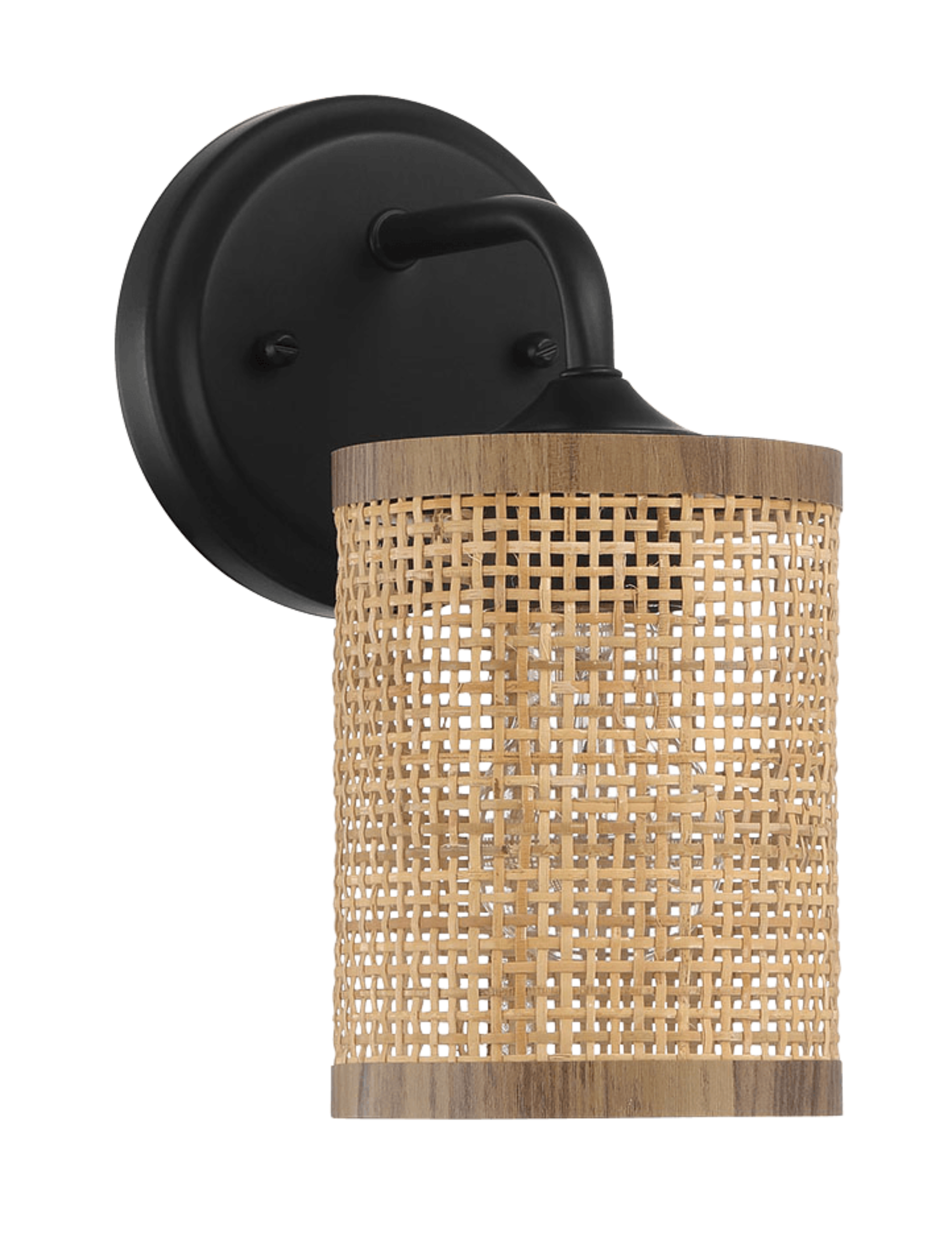 Reef Single Lights Wall Sconce With Natural Rattan Shade Rustic Wicker